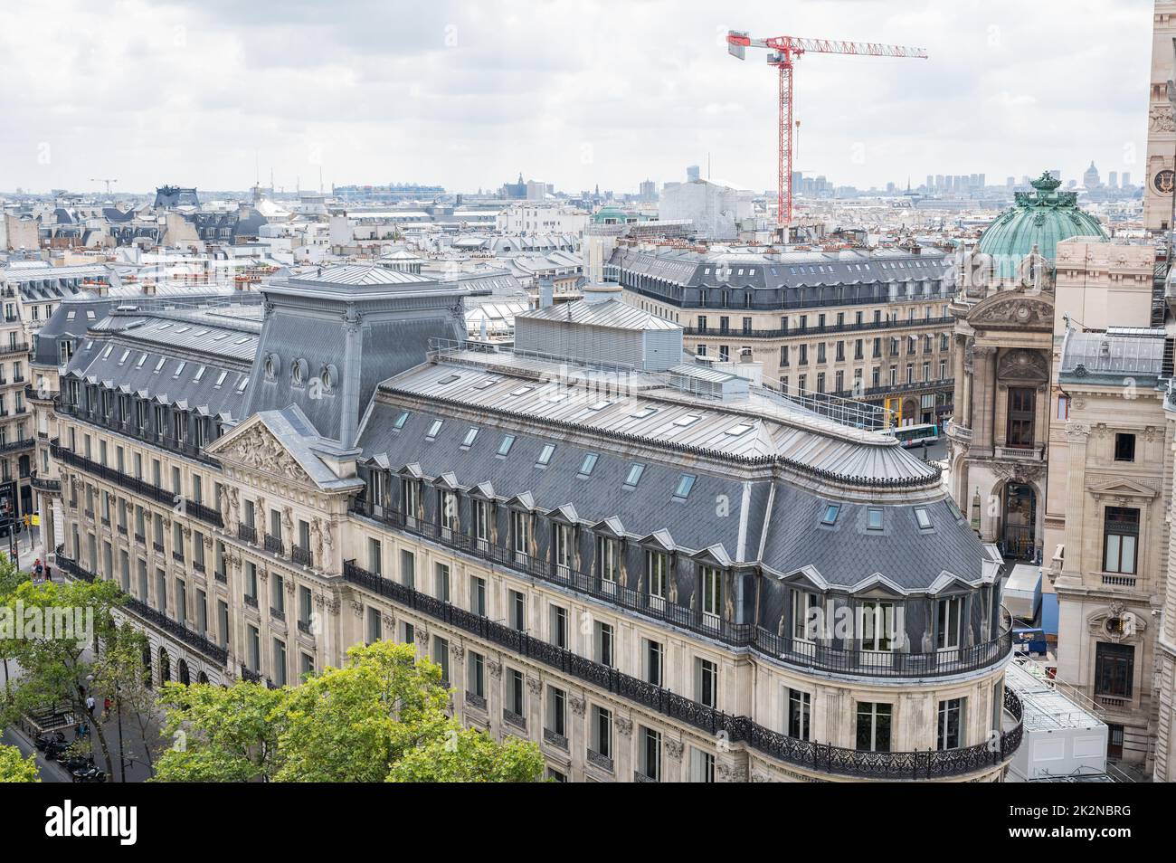 Galeries Lafayette Rooftop Terrace: A view over Paris from 8th floor of ...