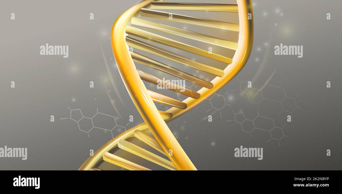 Close-up of golden double helix structure of DNA Stock Photo - Alamy