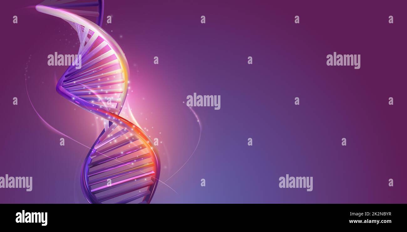DNA double helix structure on a purple background Stock Photo - Alamy
