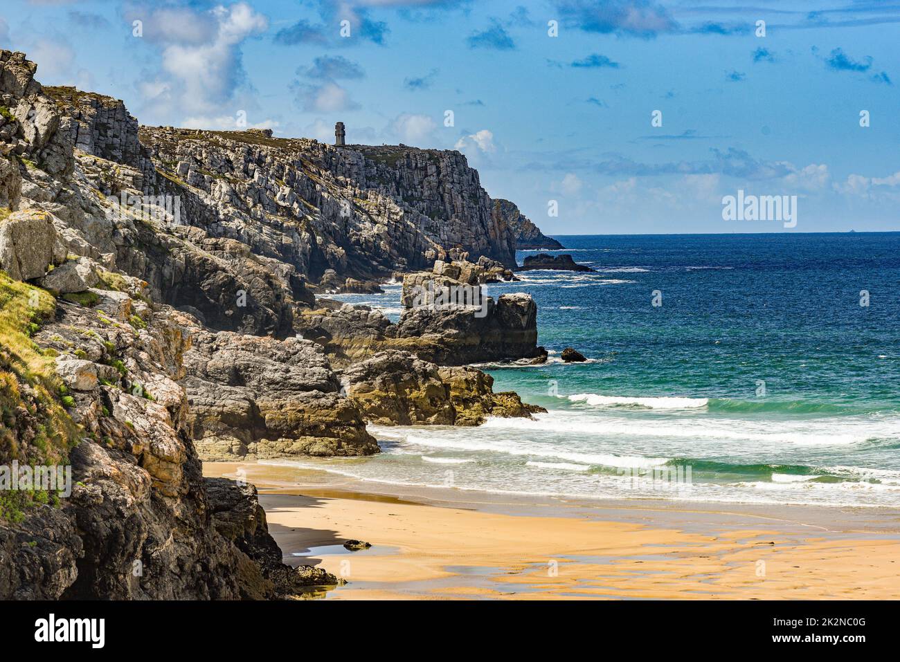 Landscape of granite rocks in peninsula Crozon in France Stock Photo ...