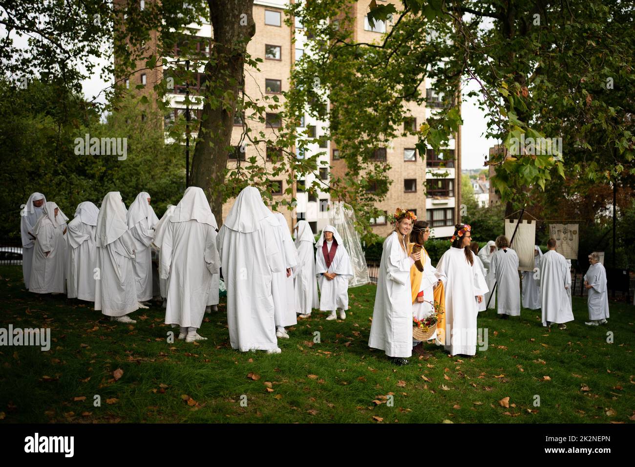 Members of the Druid Order perform a ceremony to celebrate the autumn ...