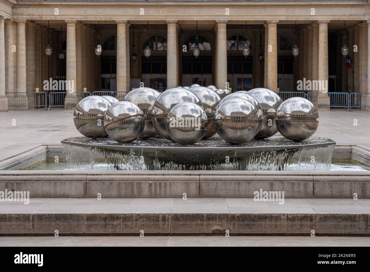 Spherades, the sculpture fountains by Pol Bury in garden gallery of the ...