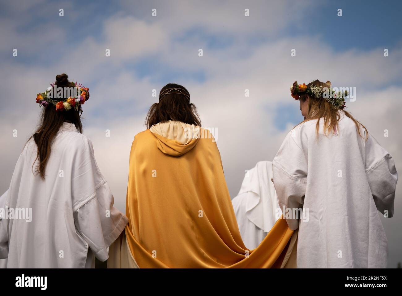 Members of the Druid Order perform a ceremony to celebrate the autumn ...