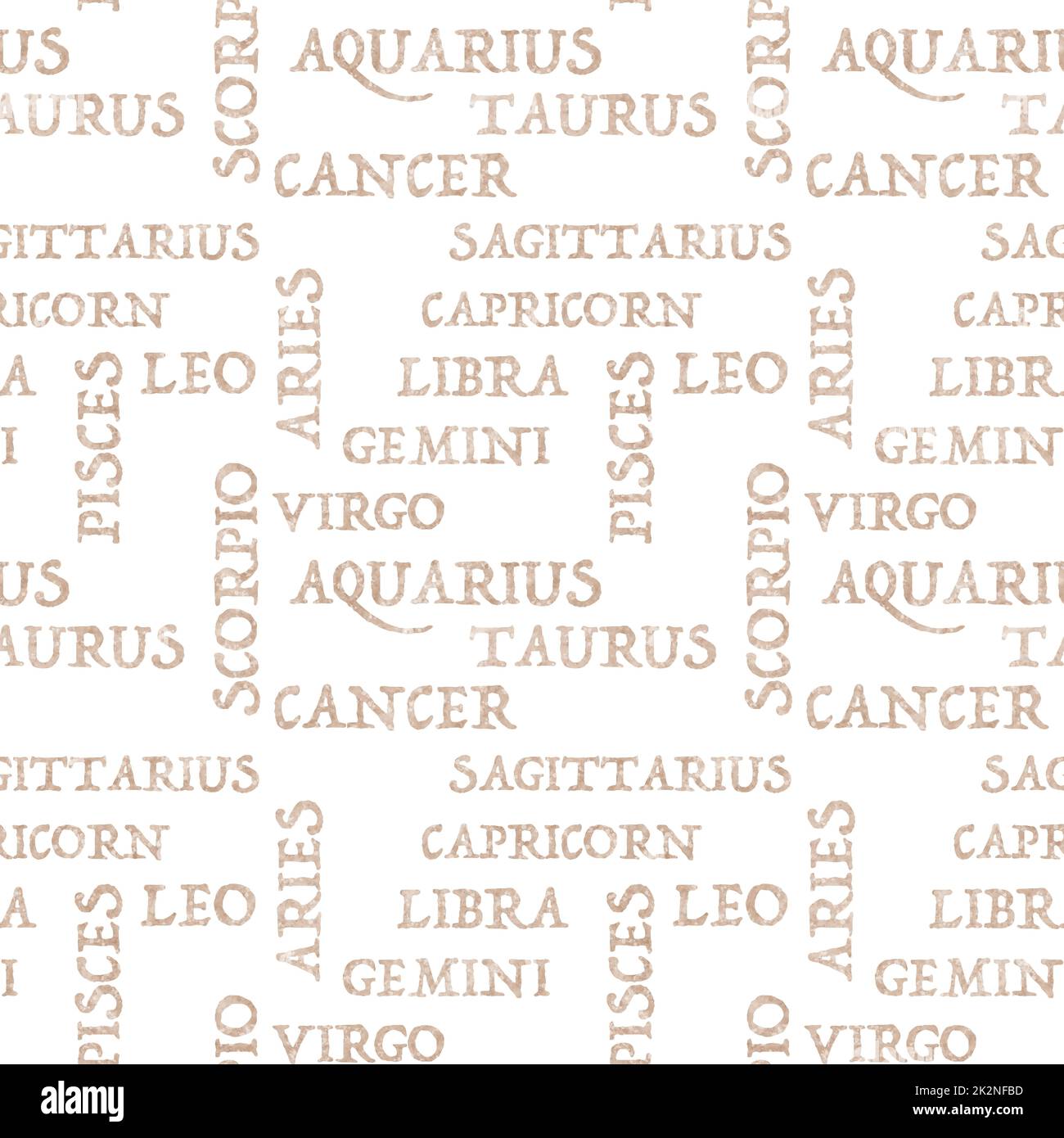Zodiac constellations names seamless pattern. Watercolor pattern Zodiac ...