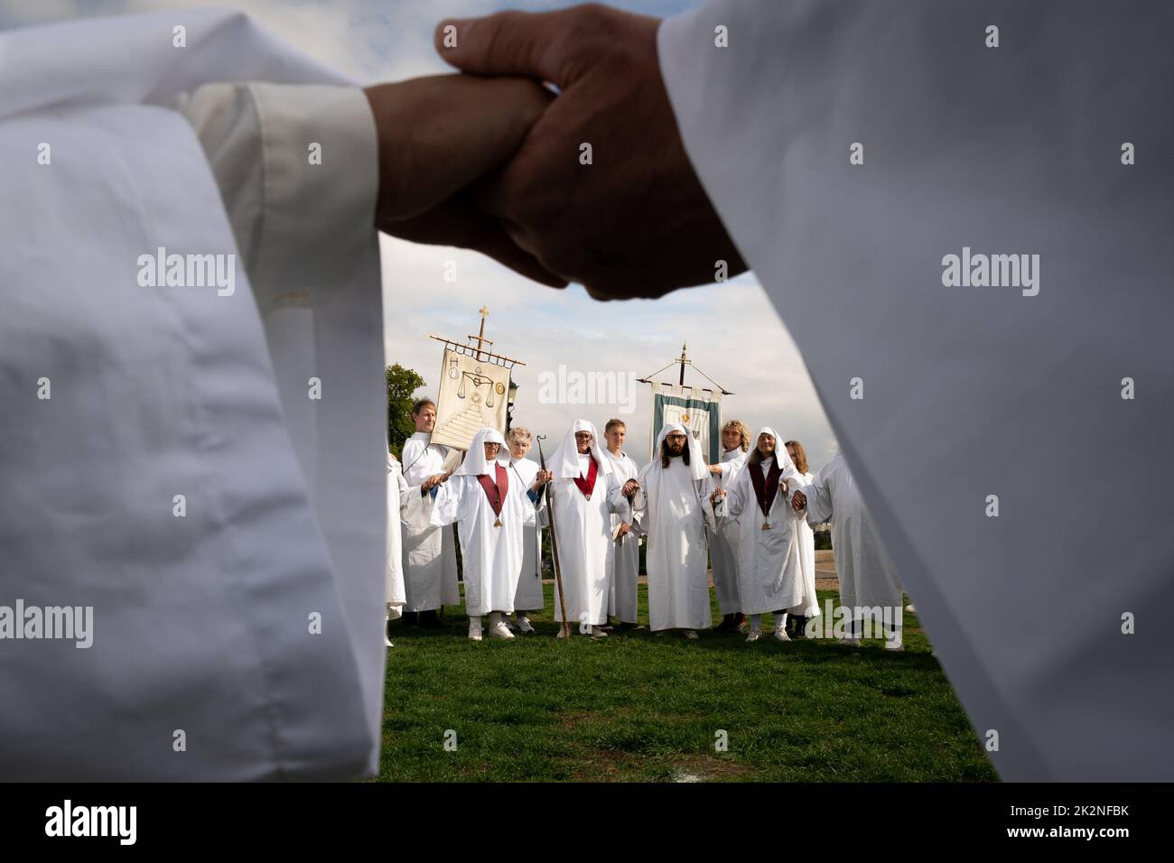 Members of the Druid Order perform a ceremony to celebrate the autumn ...