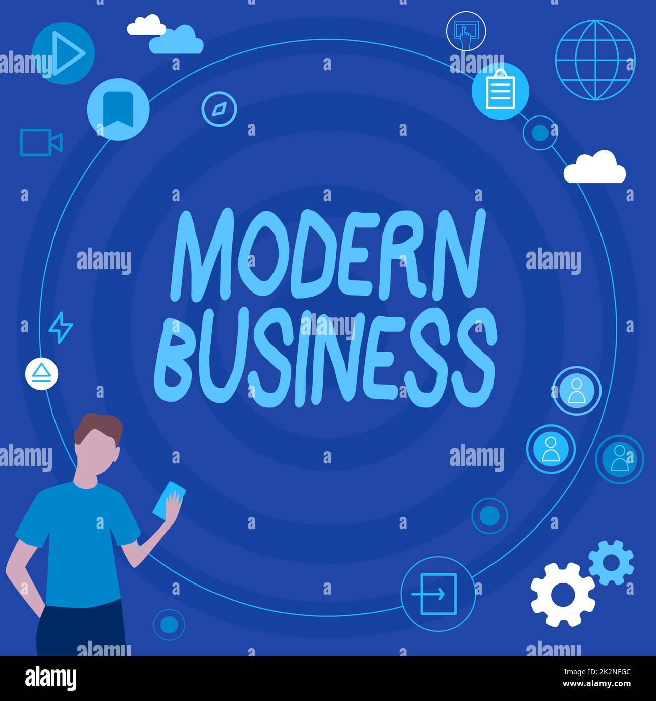 Hand writing sign Modern Business. Internet Concept Introduction to the ...