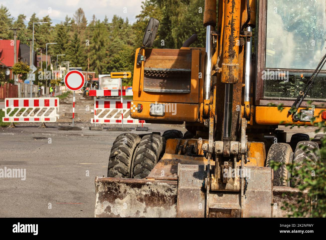 Old road asphalt work hi-res stock photography and images - Alamy
