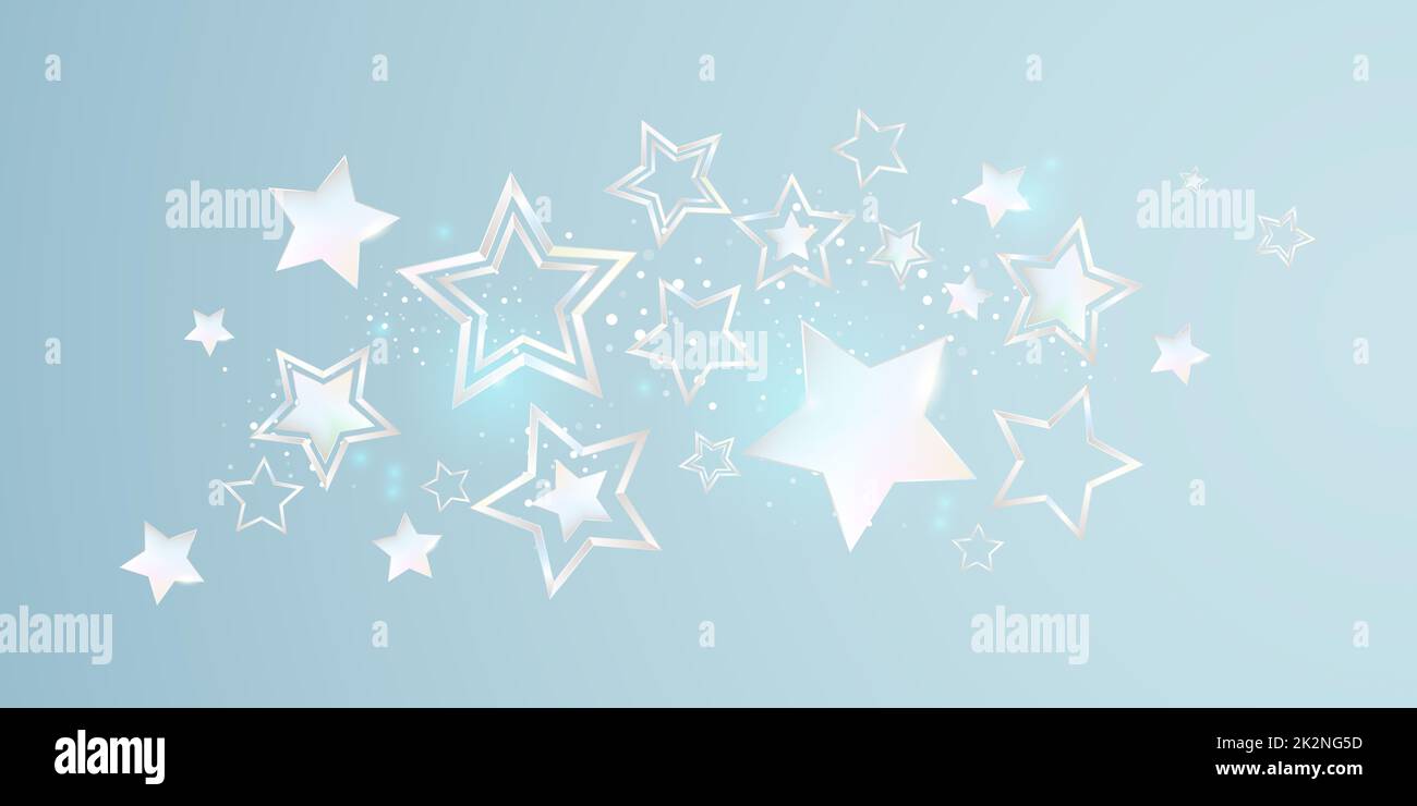 White stars background - winter and christmas banner design snow design ...