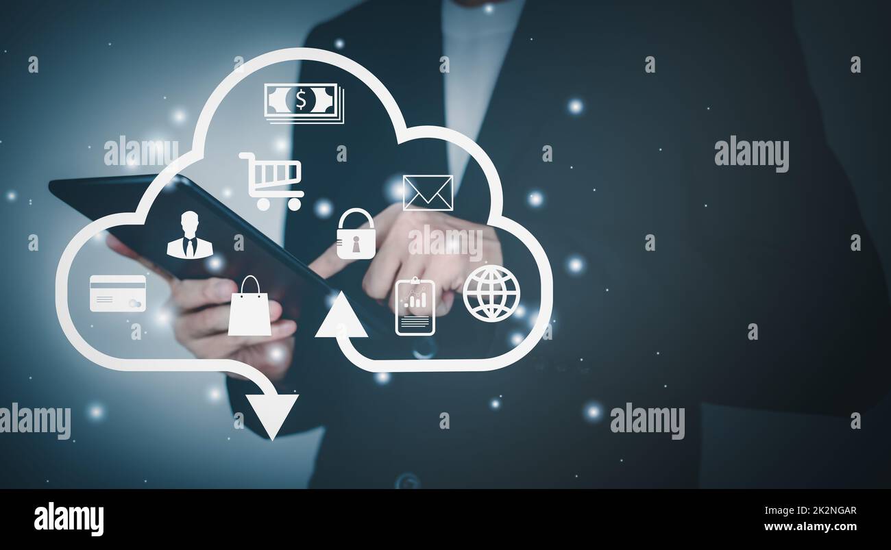 Cloud computing technology concept. Internet storage network system ...