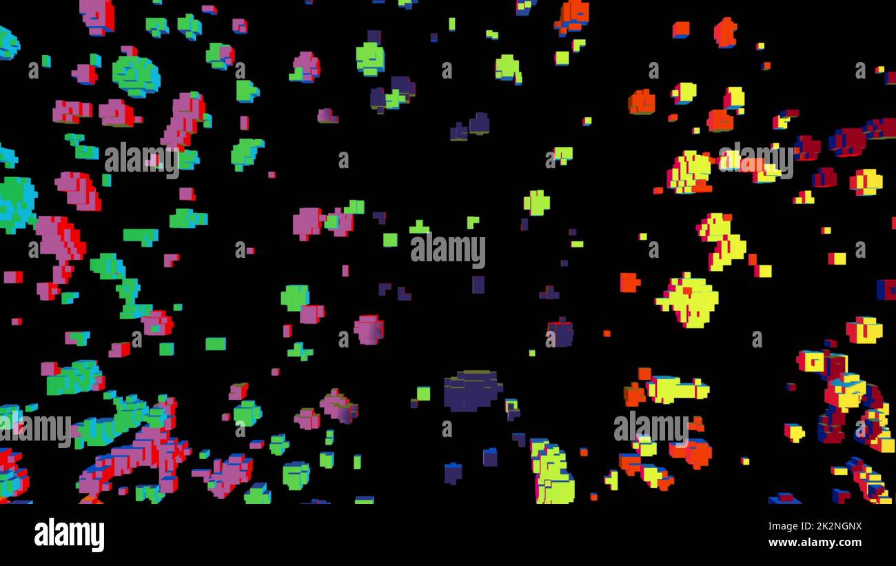 3D pixel blocks over black Stock Photo - Alamy