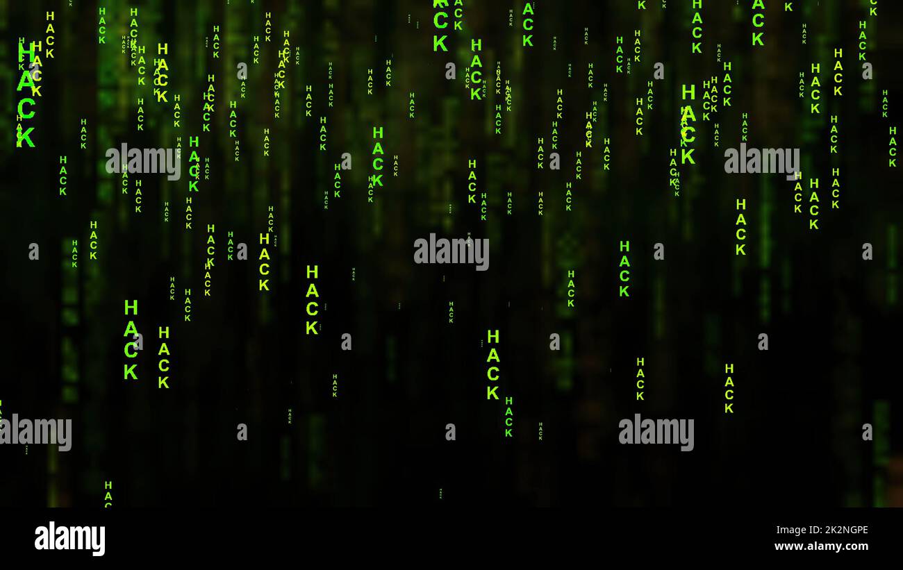 Hack text on the screen concept Stock Photo - Alamy