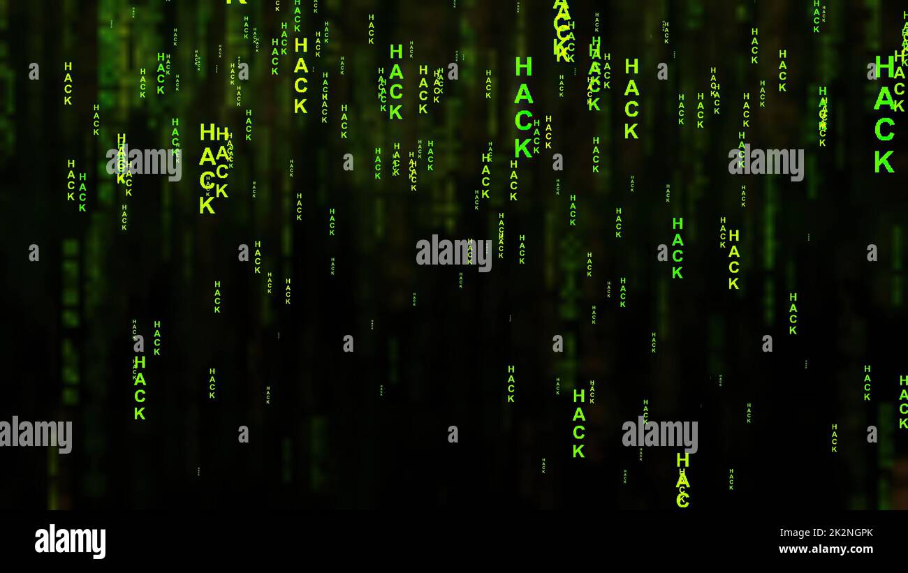 Hack text on the screen concept Stock Photo - Alamy