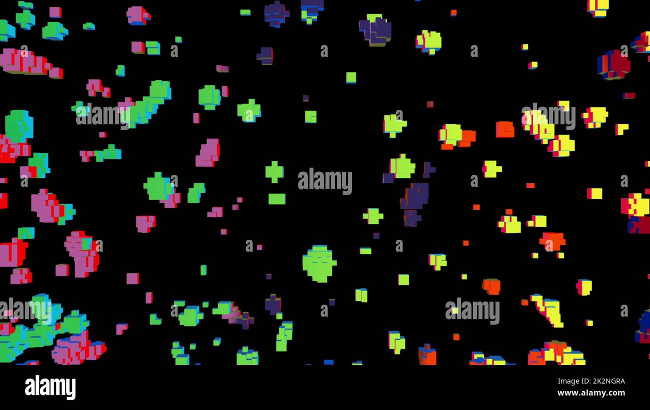 3D pixel blocks over black Stock Photo - Alamy