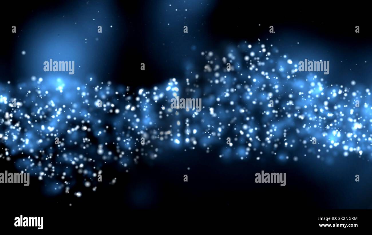 Blue dust particles floating over black Stock Photo - Alamy
