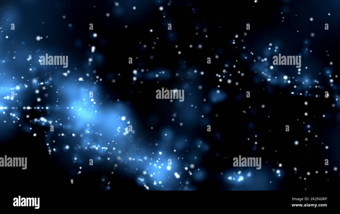 Blue dust particles floating over black Stock Photo - Alamy