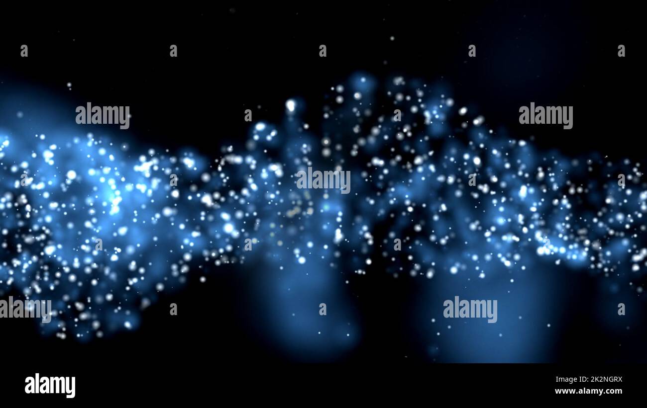Blue dust particles floating over black Stock Photo - Alamy