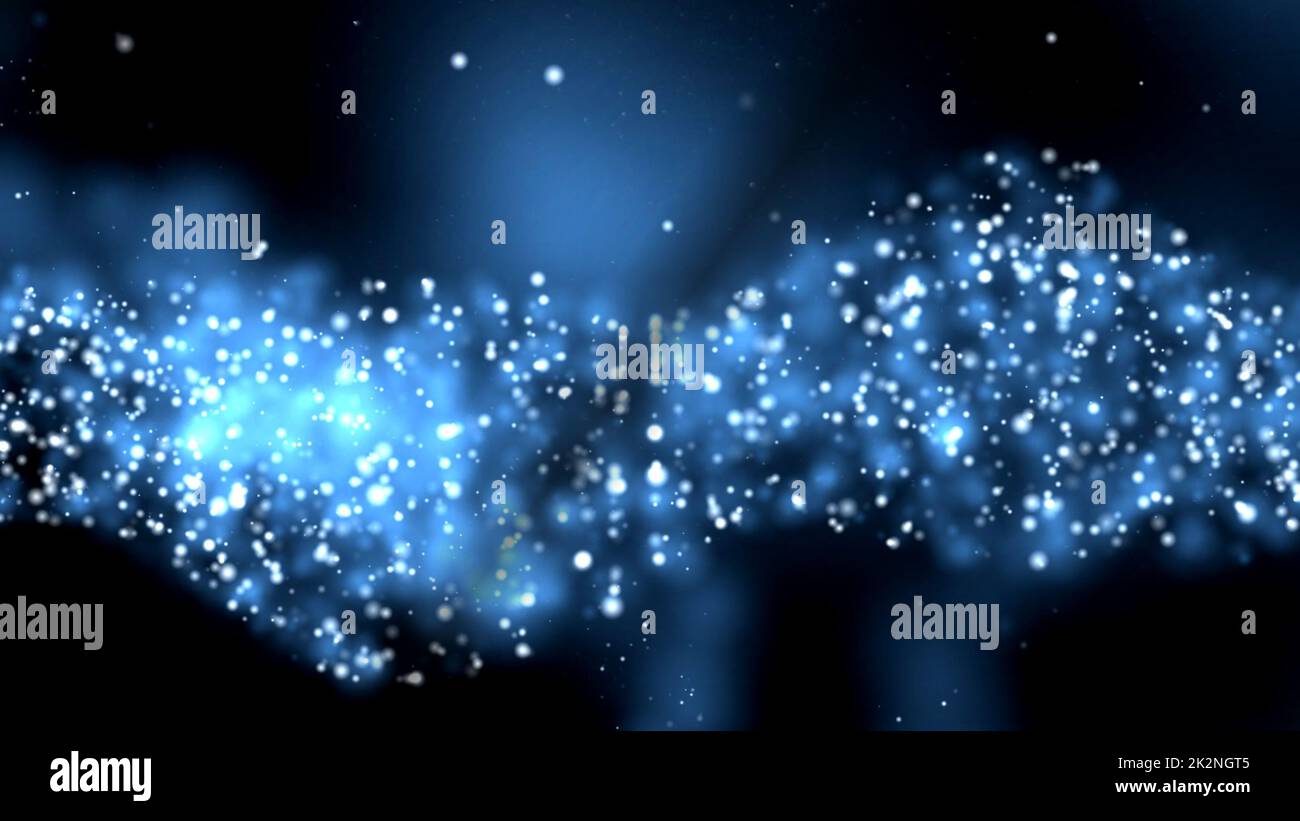 Blue dust particles floating over black Stock Photo - Alamy
