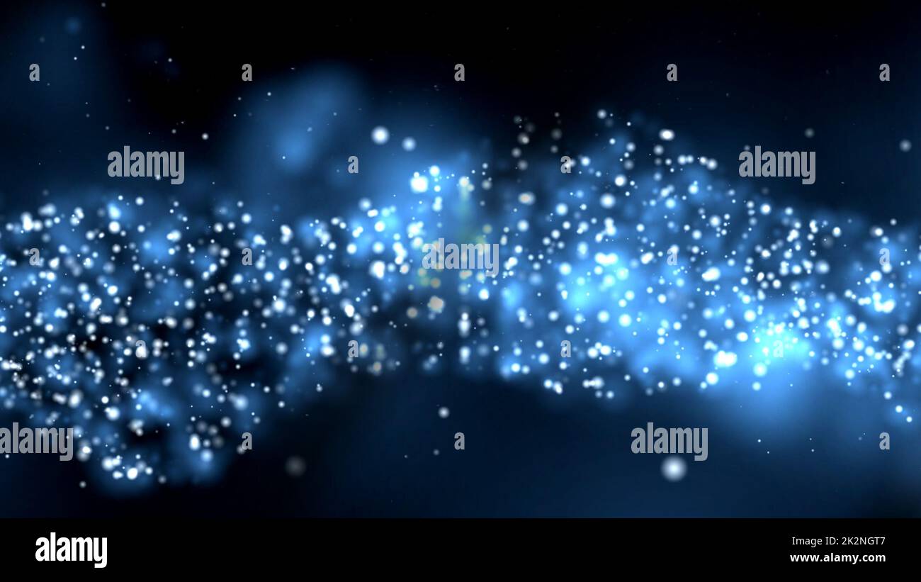 Blue dust particles floating over black Stock Photo - Alamy