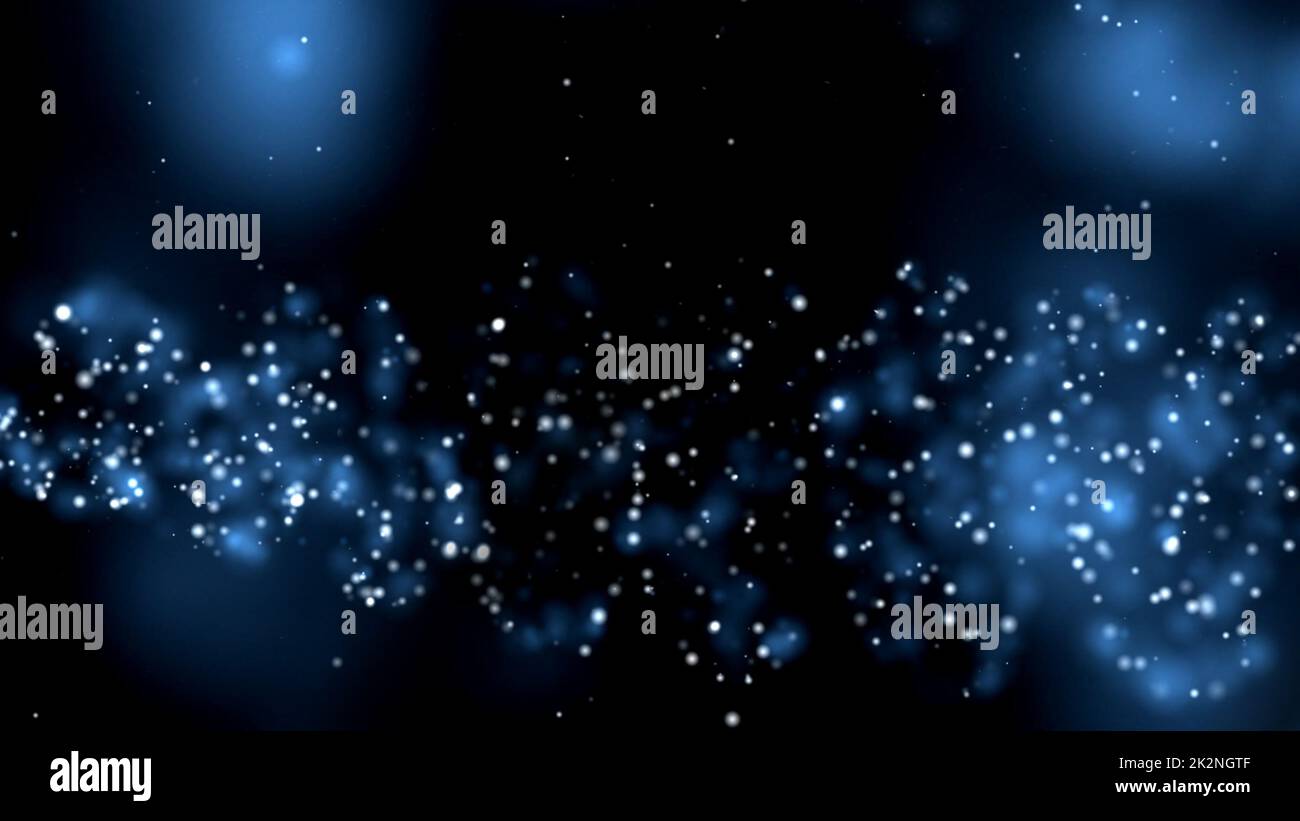 Blue dust particles floating over black Stock Photo - Alamy