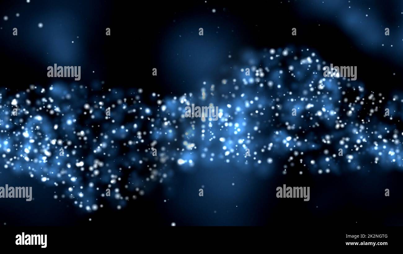 Blue dust particles floating over black Stock Photo - Alamy