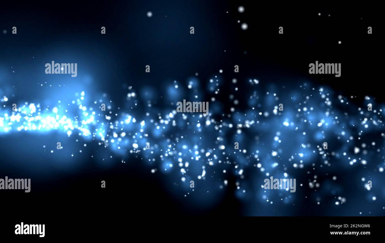 Blue dust particles floating over black Stock Photo - Alamy