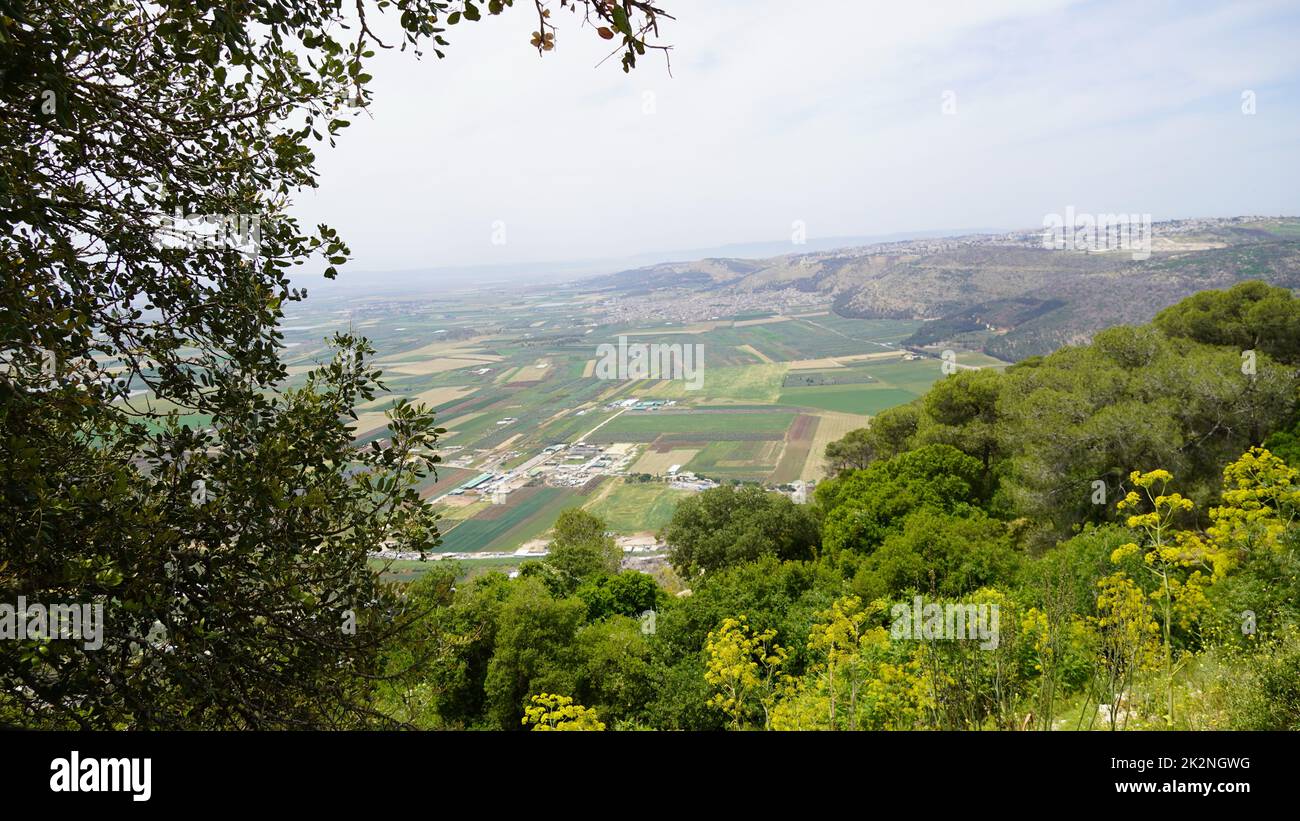 A view near a Deir Al-Mukhraqa Carmelite Monastery on the adjacent ...