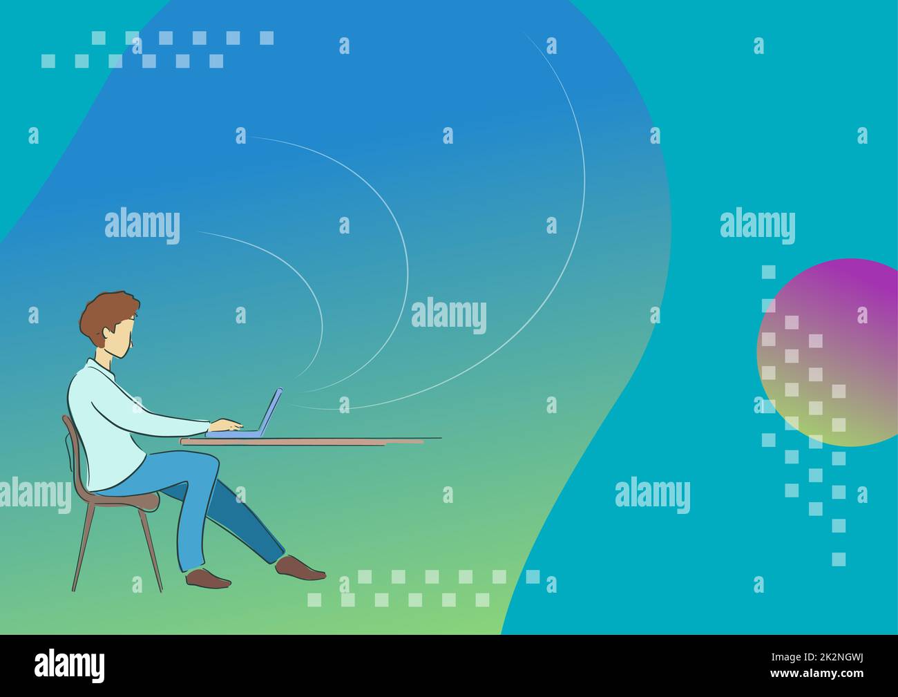 Person using computer silhouette hi-res stock photography and images ...