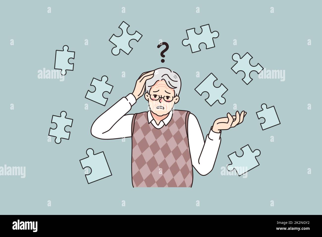 Senior man suffer from dementia disease Stock Photo - Alamy