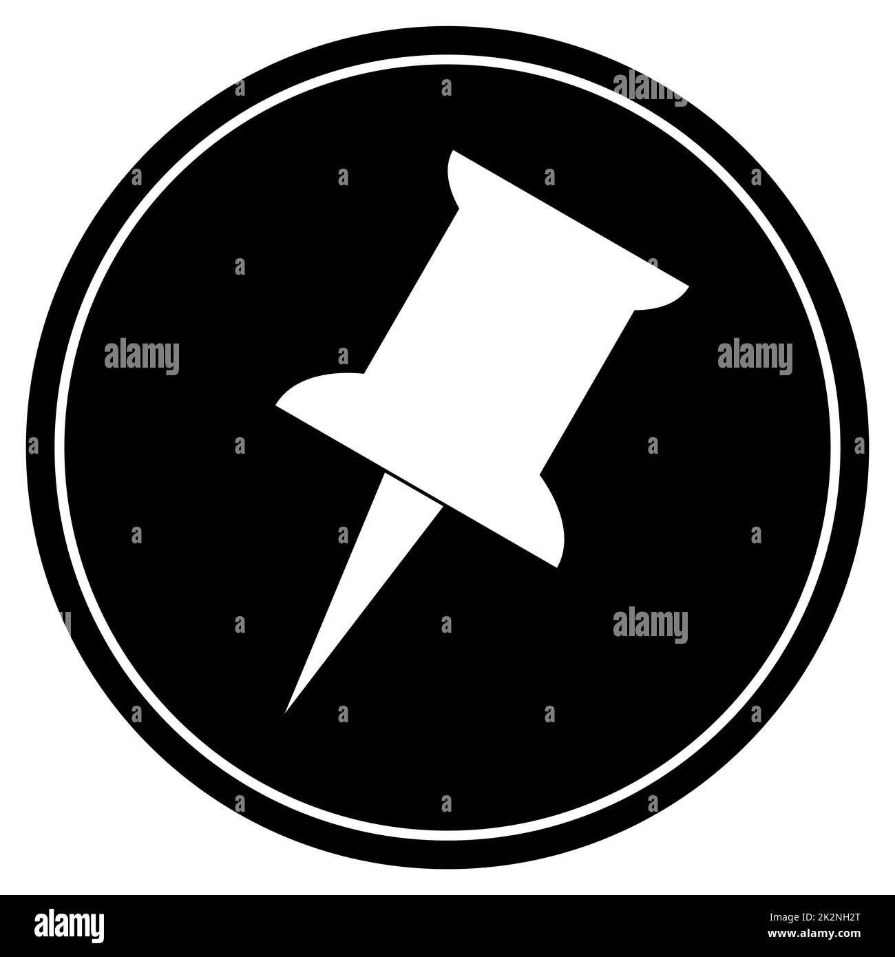 Reminder Symbol on black Button with white frame Stock Photo - Alamy