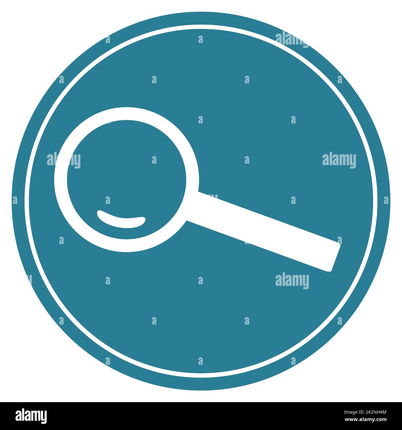 Search and Find Symbol on blue Button with white frame Stock Photo - Alamy