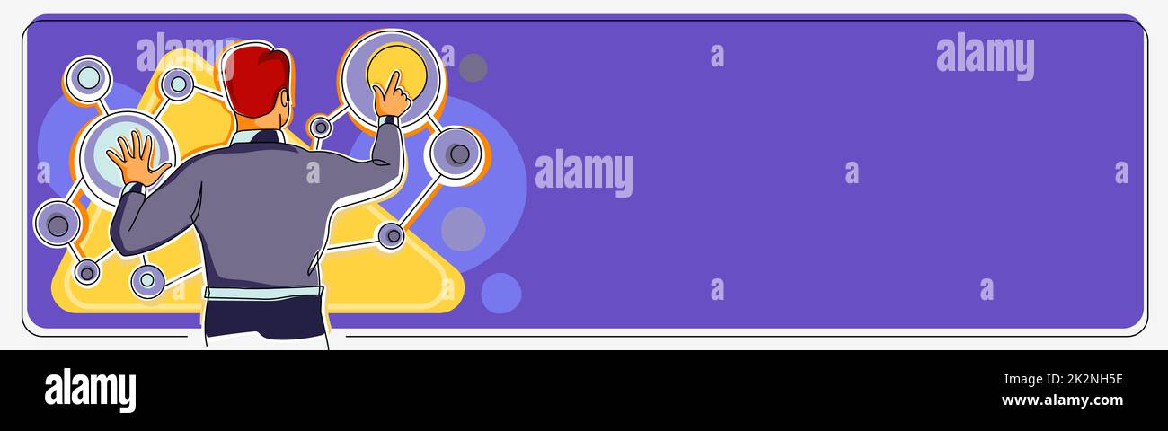 Businessman in suit manipulating circular chart representing strategy ...