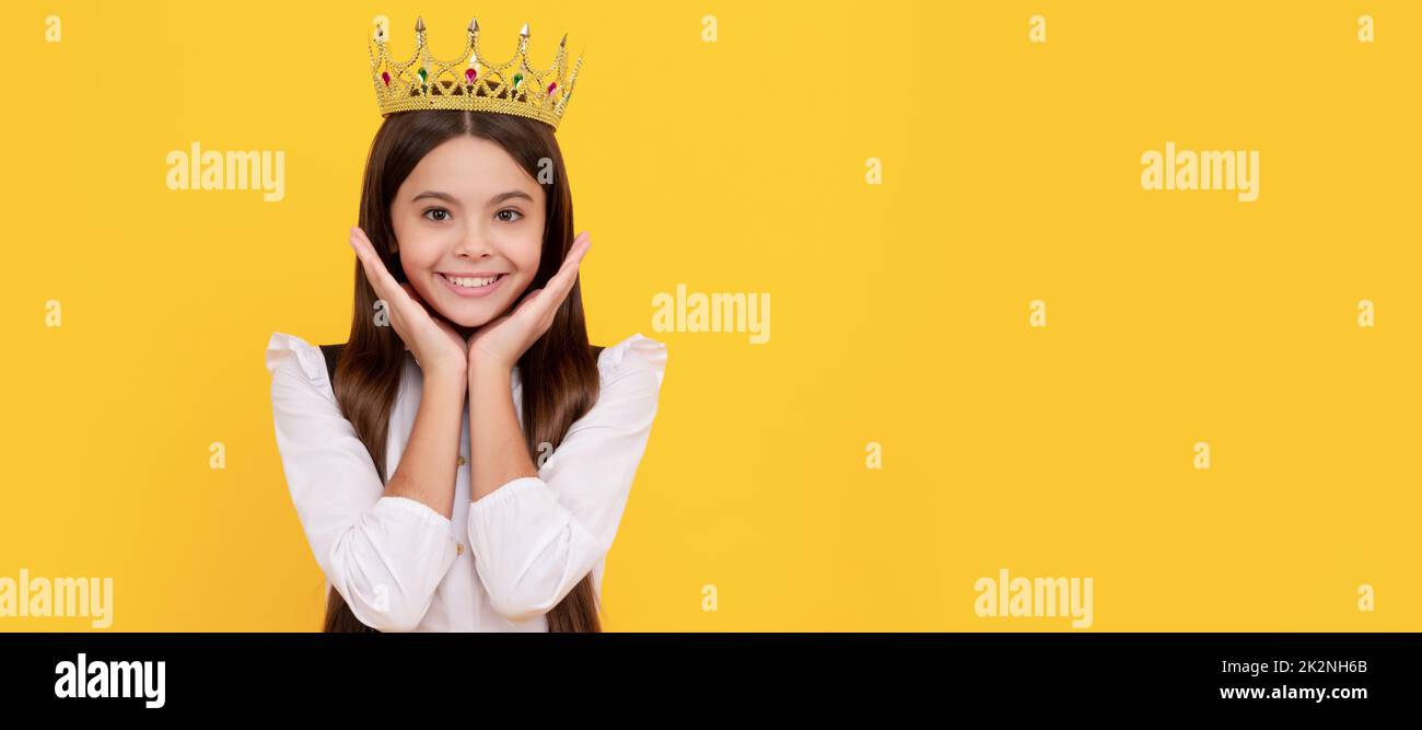 expressing smug. arrogant princess in tiara. proud teen girl smiling ...