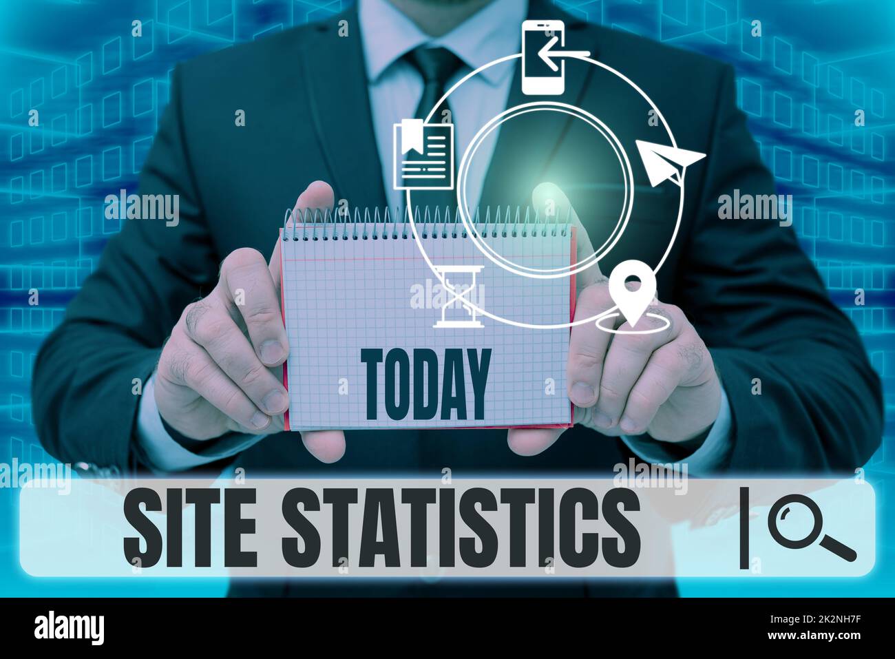 Writing displaying text Site Statistics. Business showcase measurement ...