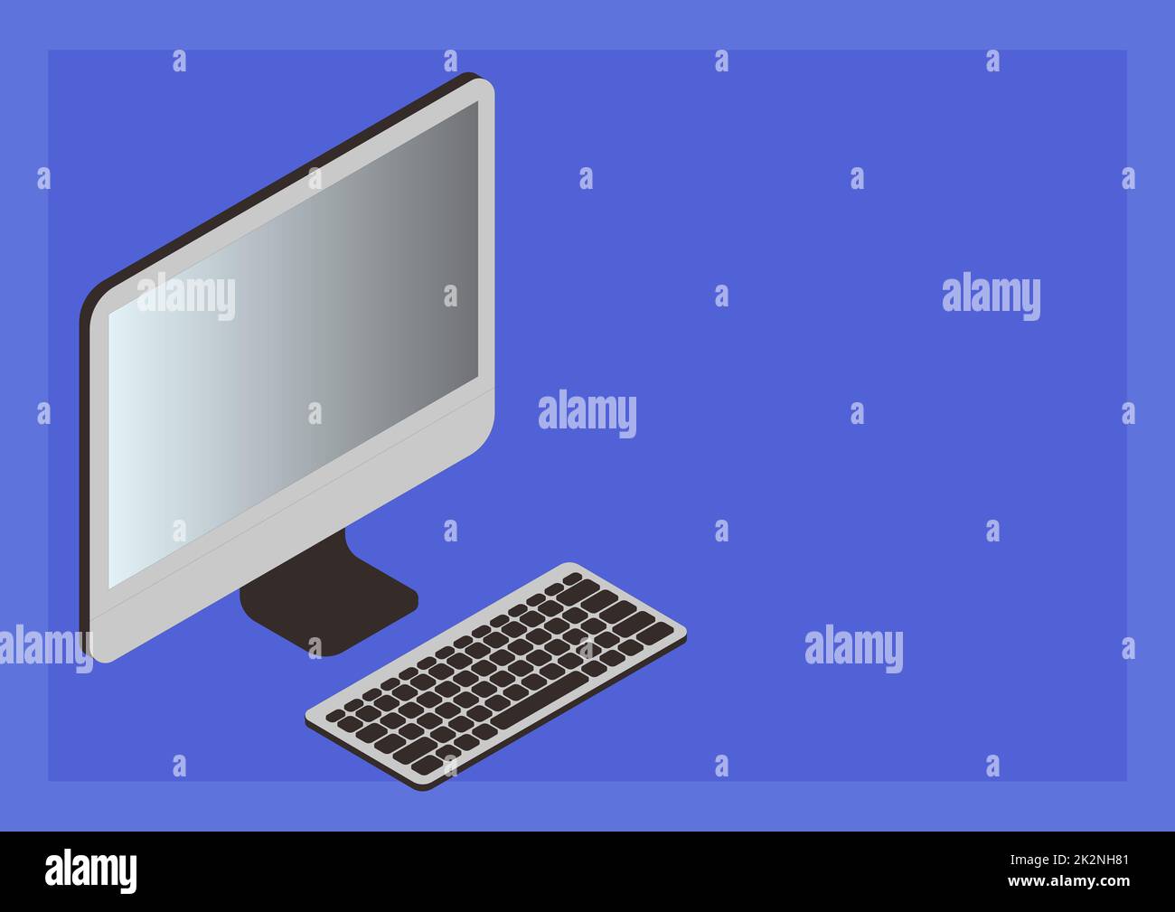 Monitor with keyboard symbolizing online connection between colleagues ...