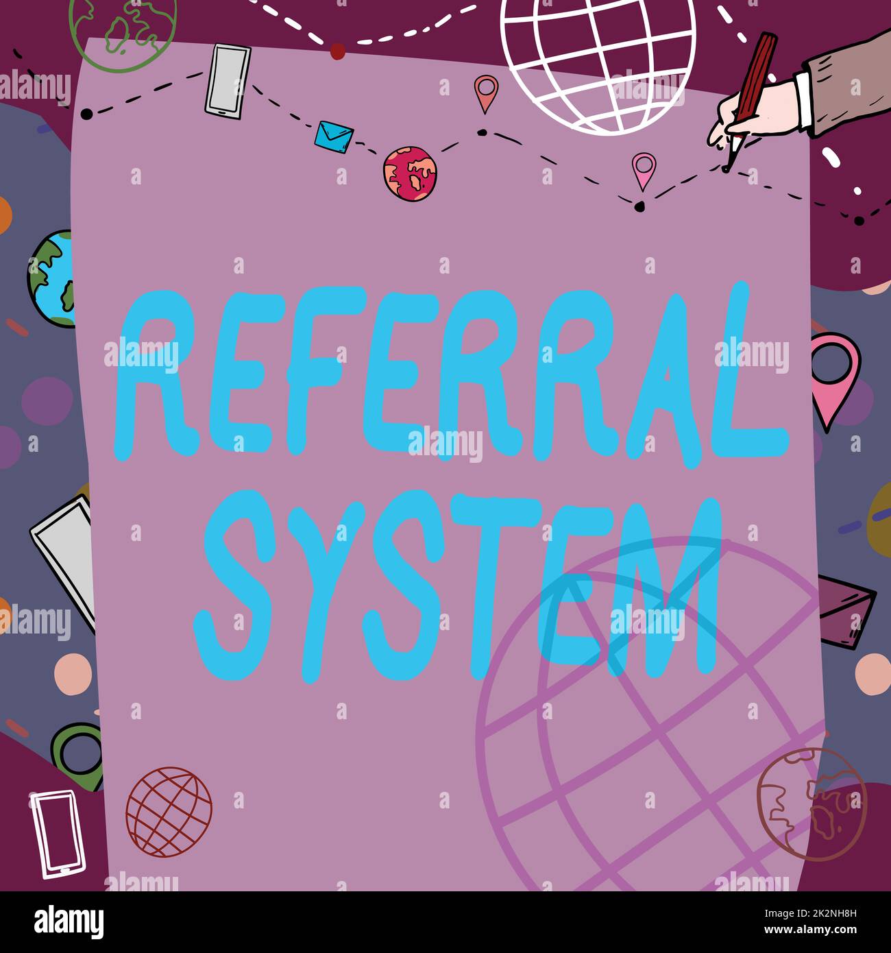 Sign displaying Referral System. Business showcase sending own patient ...