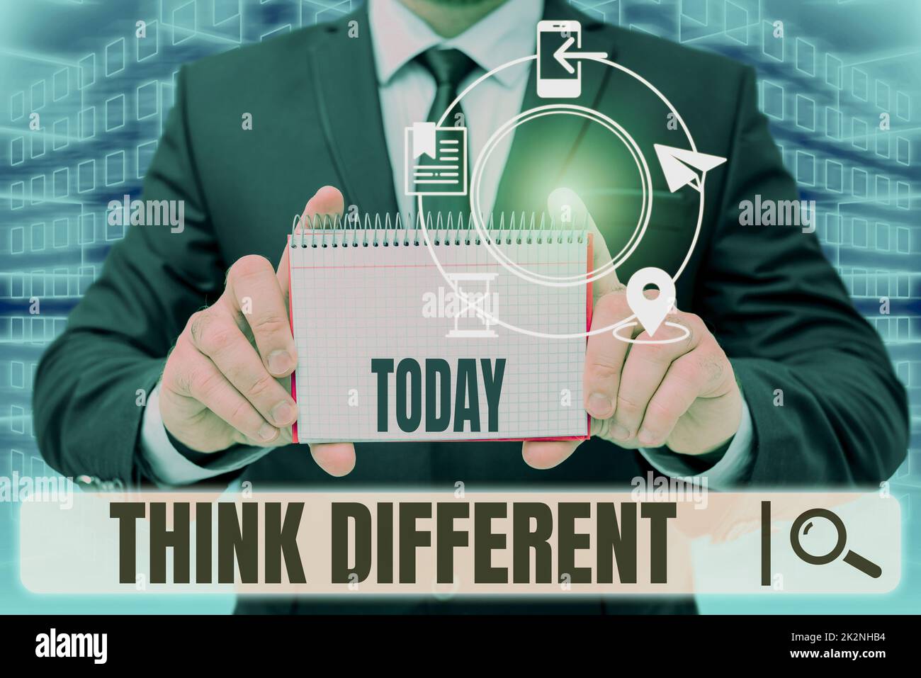 Conceptual caption Think Different. Word Written on be unique with your ...