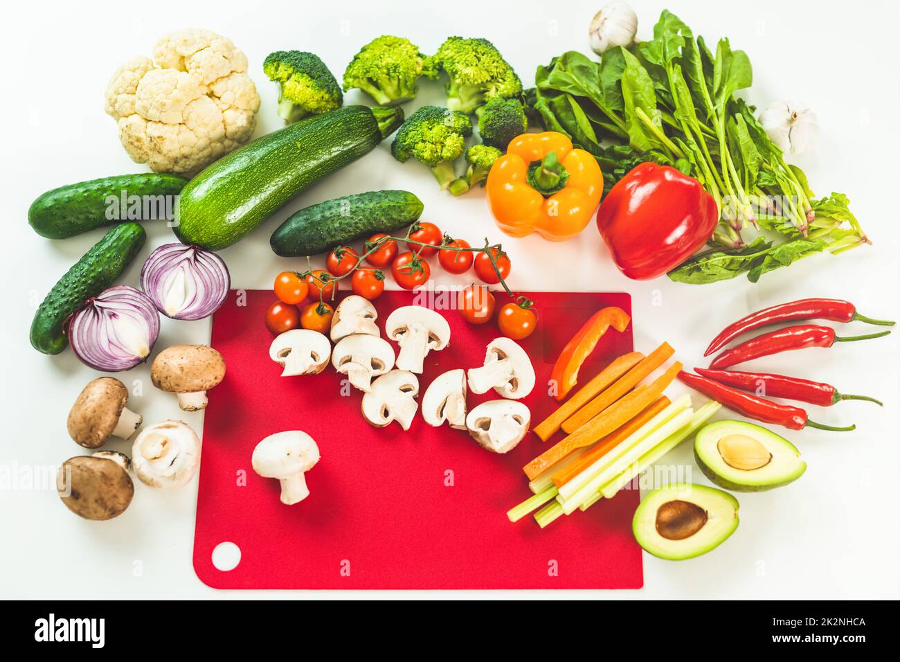 Fresh colorful vegetables, rich in nutrients and vitamins, to be used ...