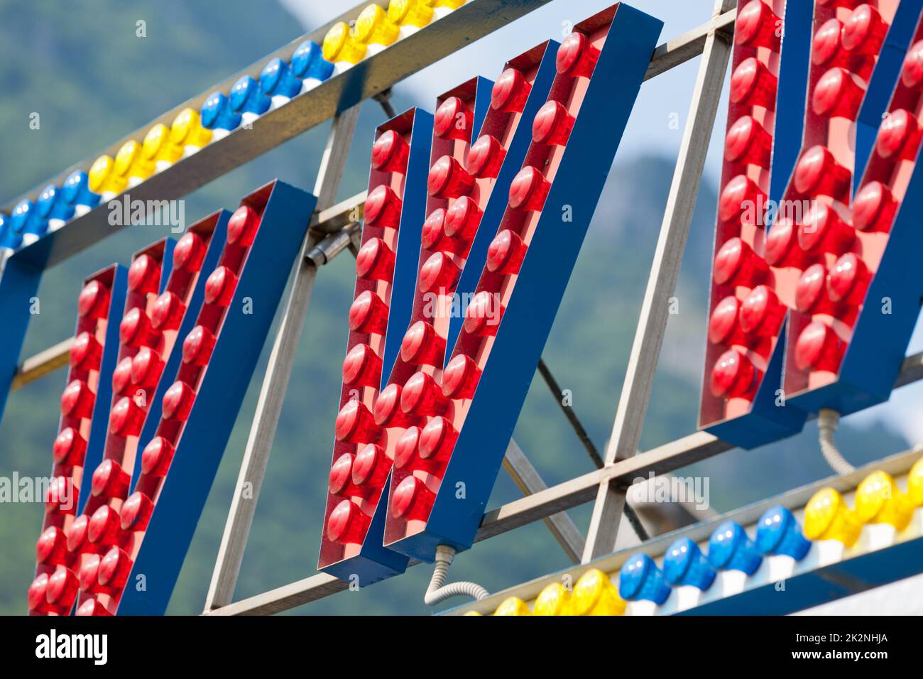 world wide web circus neon sign www Stock Photo - Alamy