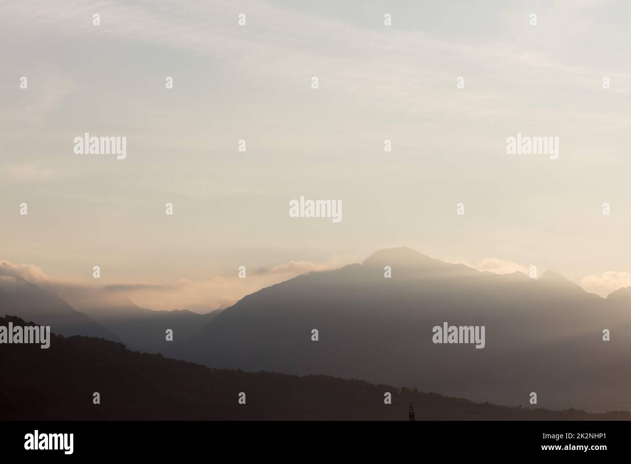 unedited mountain landscape at the gates of dawn Stock Photo - Alamy