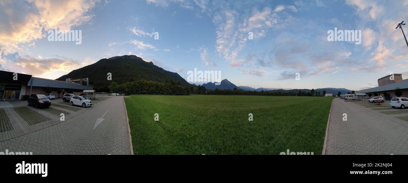 landscape, panoramic sightsee from a northeastern town in Italy Stock ...