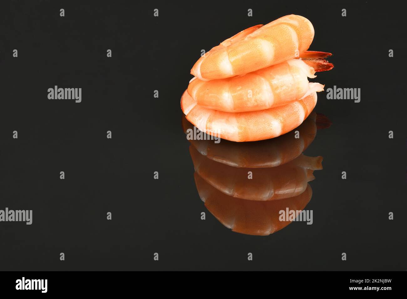 Shrimp isolated on acrylic black background. High resolution photo ...