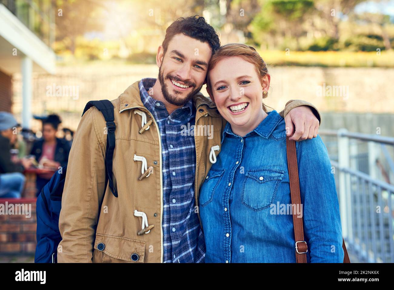 We ready for university. Shot of college students between classes on ...