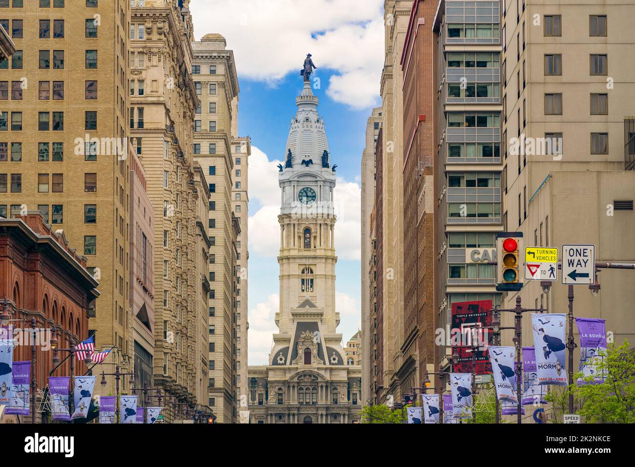 The Philadelphia City Hall from south Broad street surrounded by ...