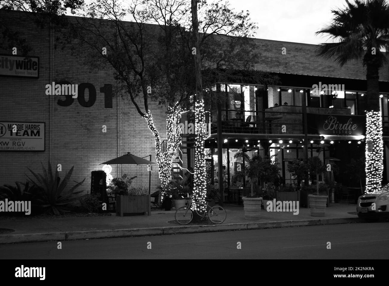 An aerial view of bistro restaurant building in Mcalllen Stock Photo ...