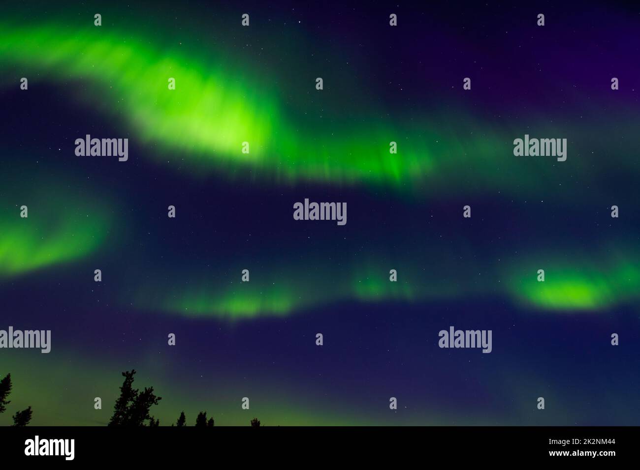 A green neon Aurora Borealis in the sky Stock Photo - Alamy