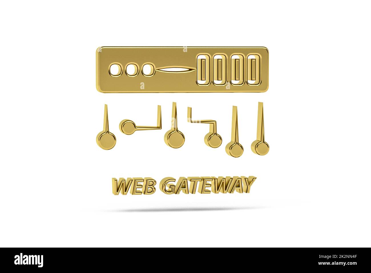 Golden 3d gateway icon isolated on white background - 3d render Stock ...