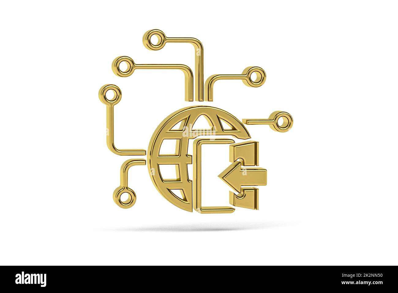 Golden 3d gateway icon isolated on white background - 3d render Stock ...