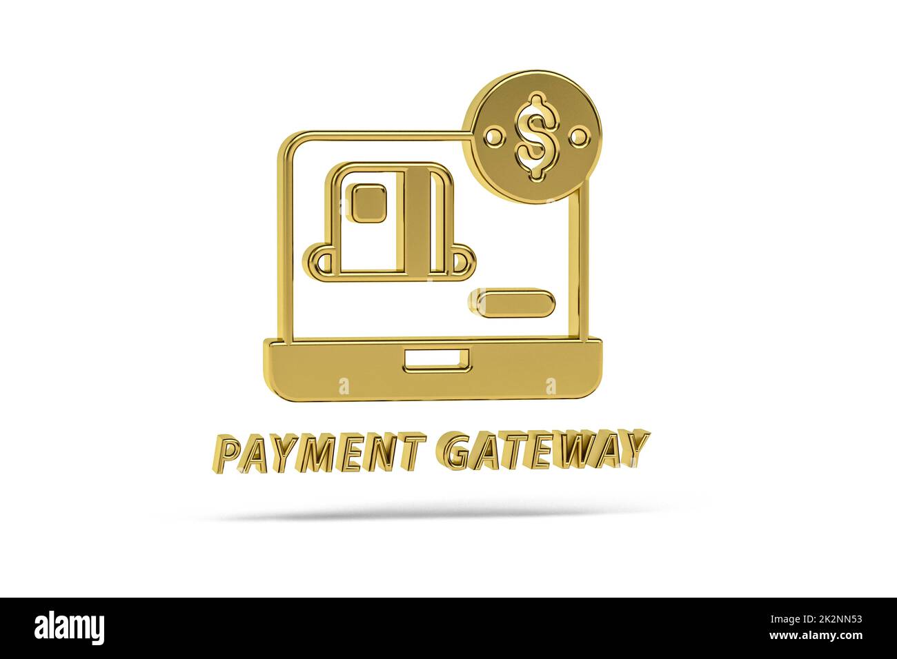 Golden 3d gateway icon isolated on white background - 3d render Stock ...