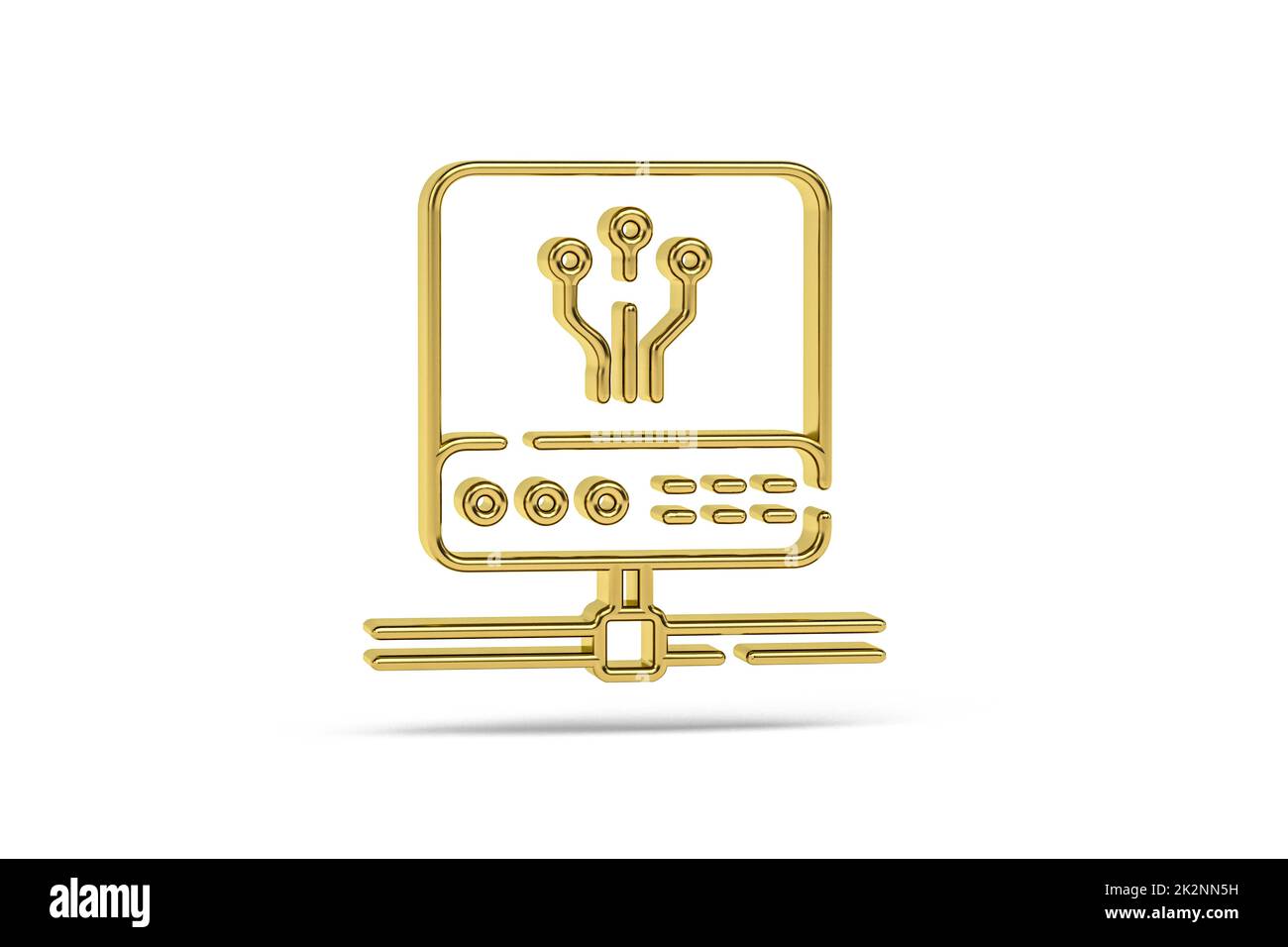 Golden 3d gateway icon isolated on white background - 3d render Stock ...