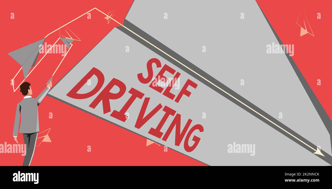Conceptual Display Self Driving Business Concept Autonomous Vehicle Ability To Navigate Without